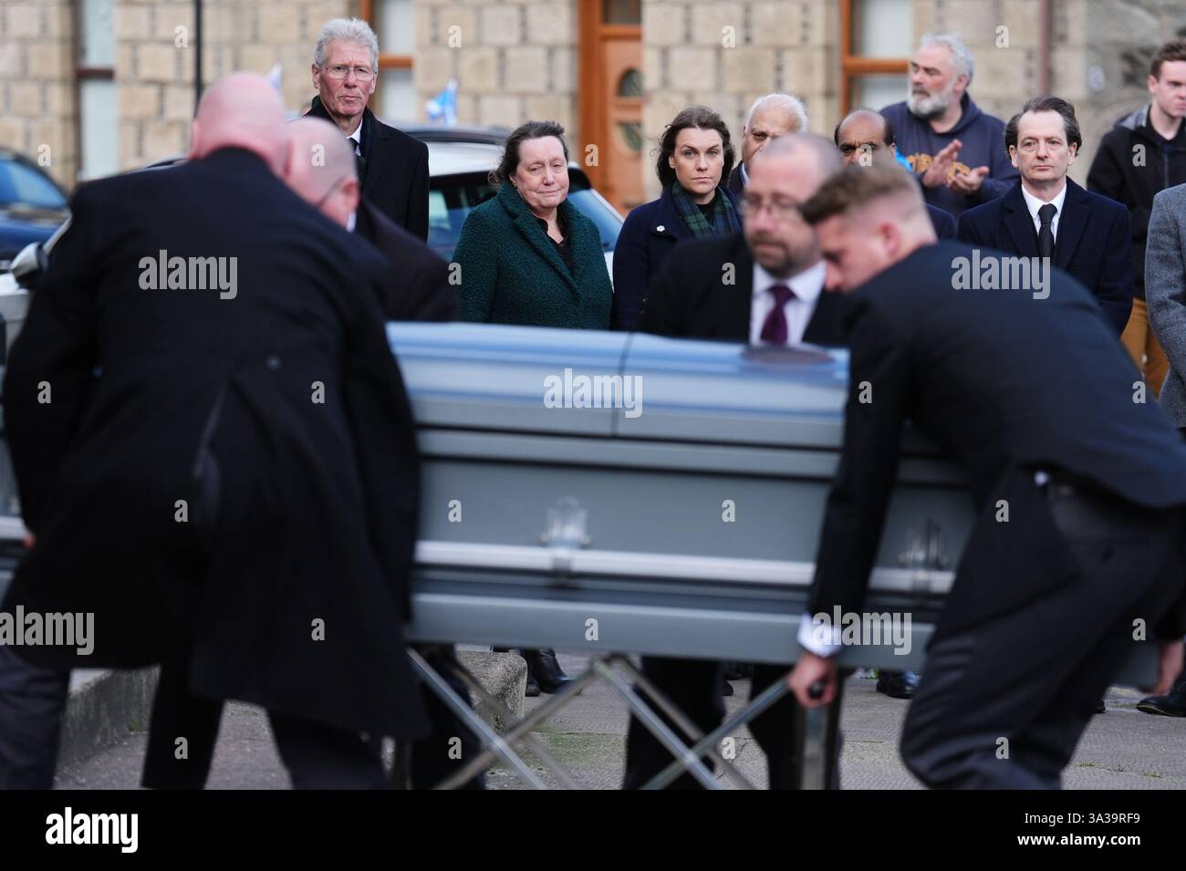 The coffin of former first minister of Scotland Alex Salmond is taken ...