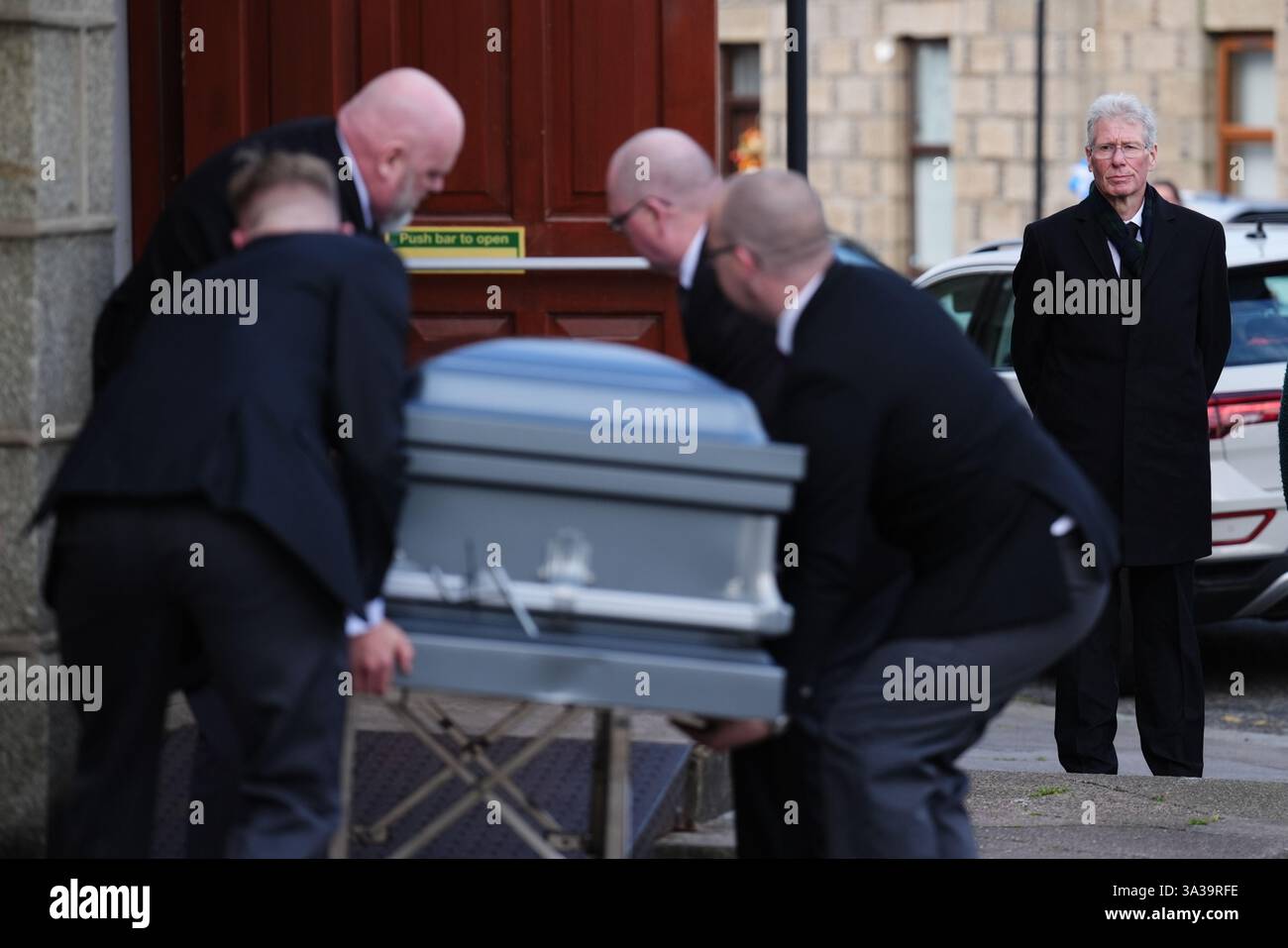 The coffin of former first minister of Scotland Alex Salmond is taken ...