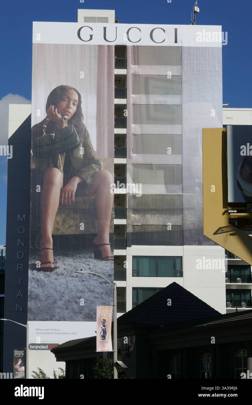 Los Angeles, California, USA 13th March 2025 Gucci Billboard Mural with ...