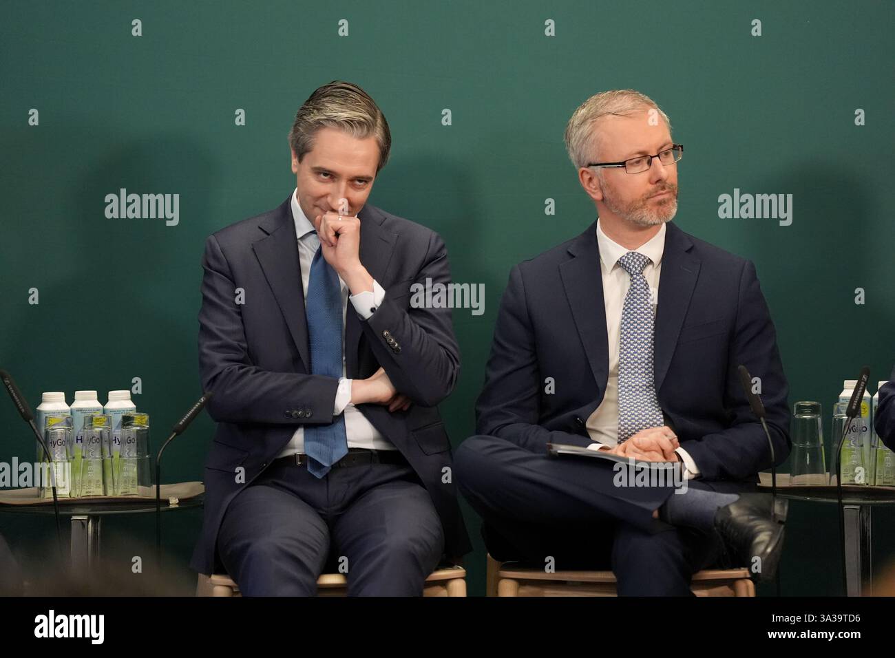 Taoiseach Simon Harris (left) and Minister for Children and Green Party ...