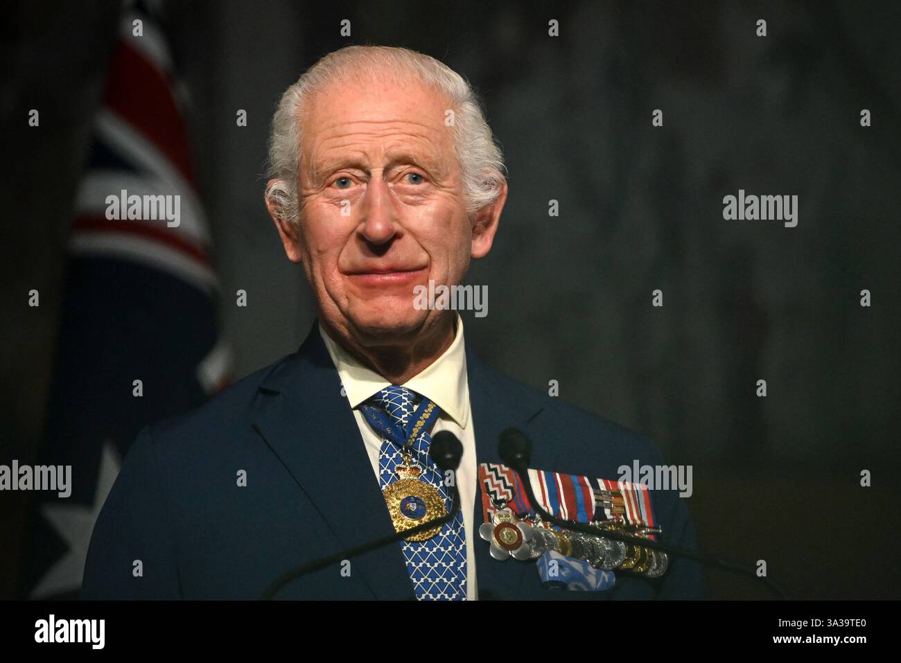 King Charles III during the Ceremonial Welcome to Australia at ...