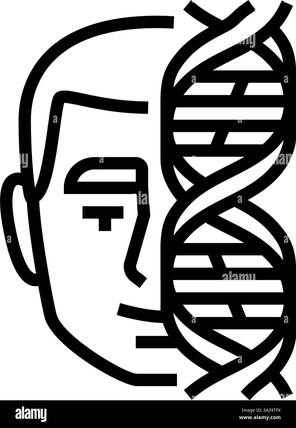 genetic profile with patients face line icon vector illustration Stock ...