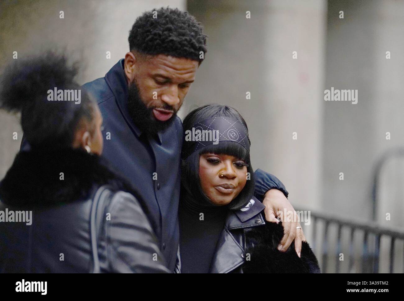 Friends and family (names not given) of Chris Kaba leaving the Old ...