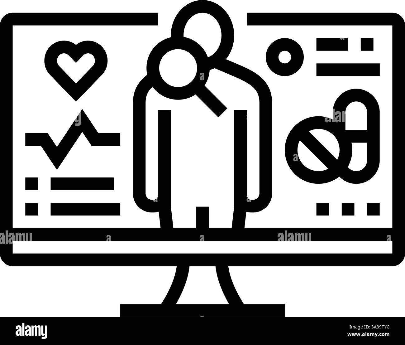 health data analytics healthcare innovation line icon vector ...