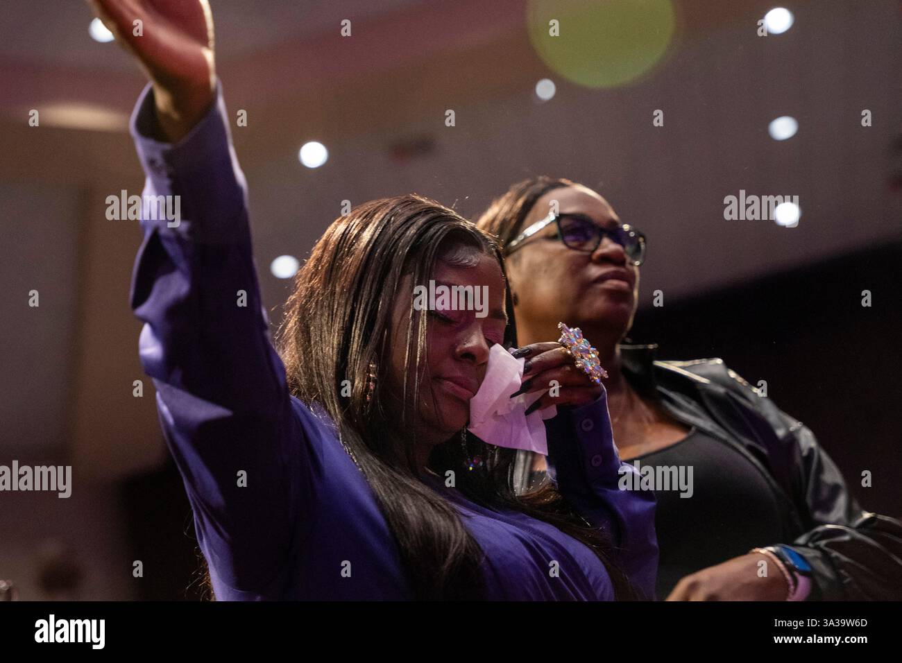 Diamond, daughter of Angie Stone, is supported through tears at her ...