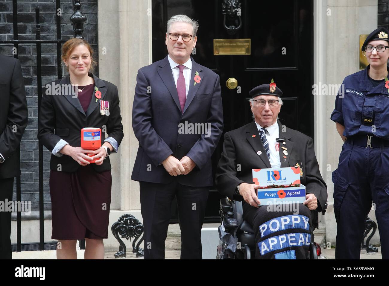 Prime Minister Sir Keir Starmer, with members of the armed forces and ...