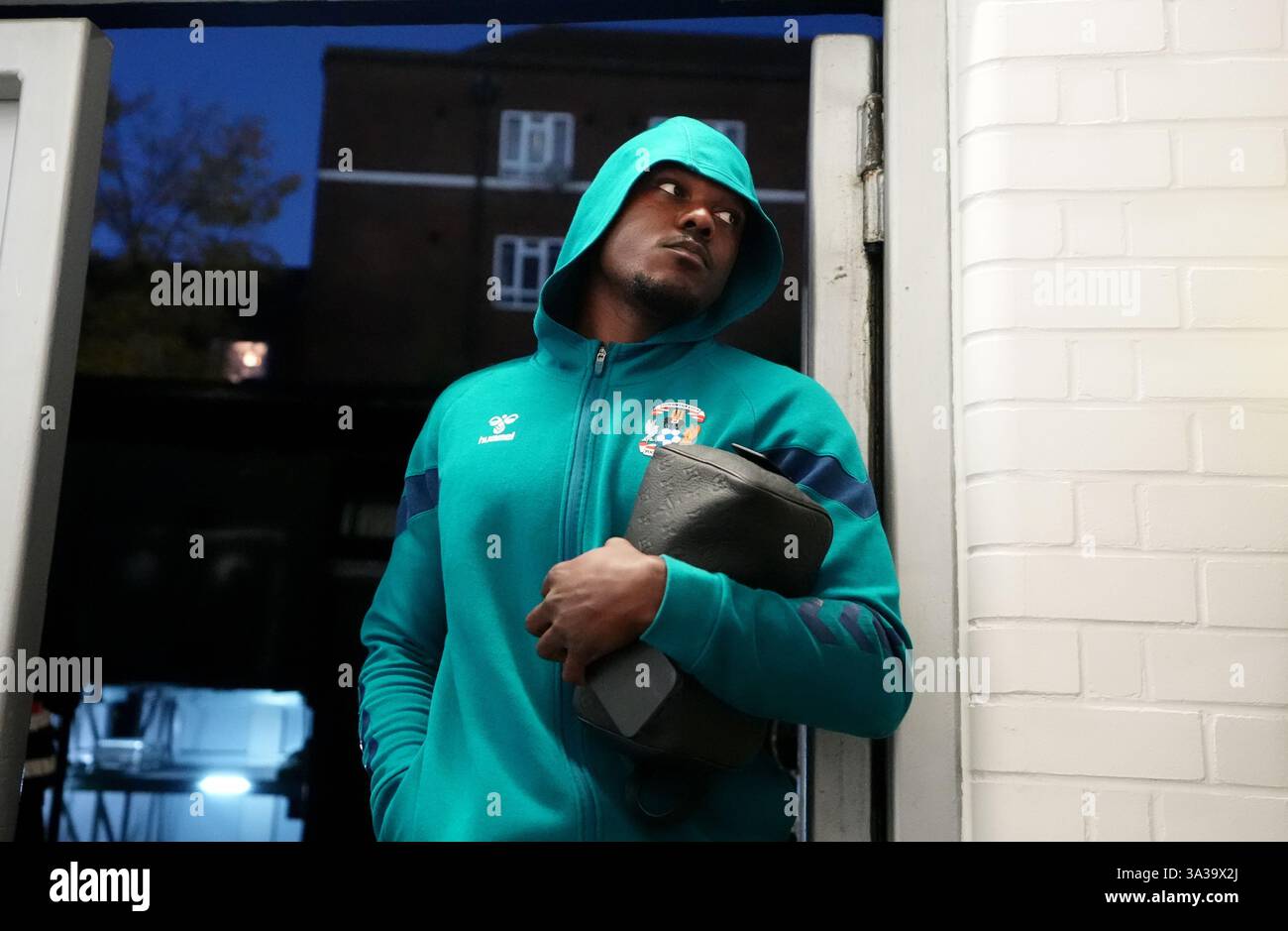 Coventry City's Ephron Mason-Clark arrives before during the Sky Bet ...