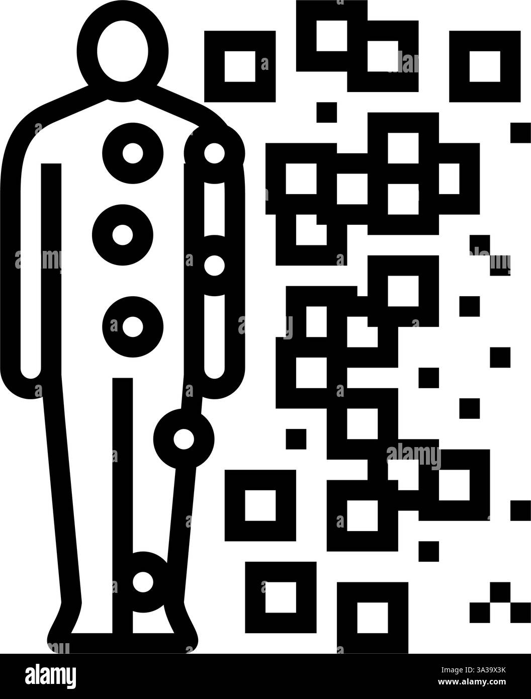 human body with data points line icon vector illustration Stock Vector ...