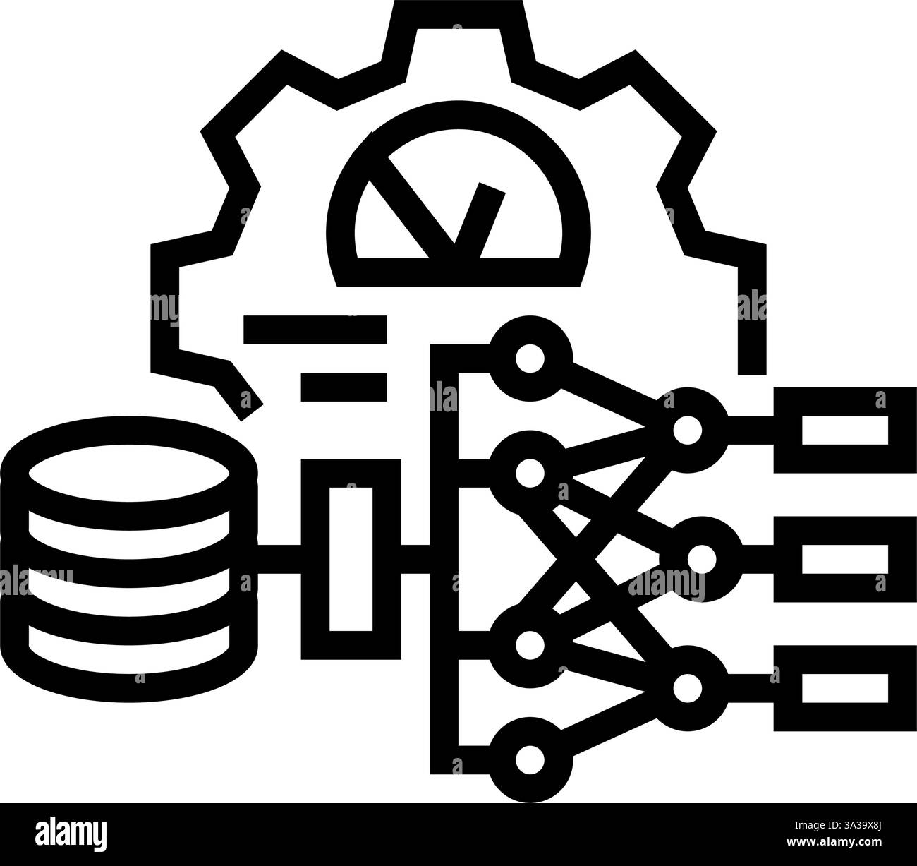 hyperparameter tuning machine learning line icon vector illustration ...