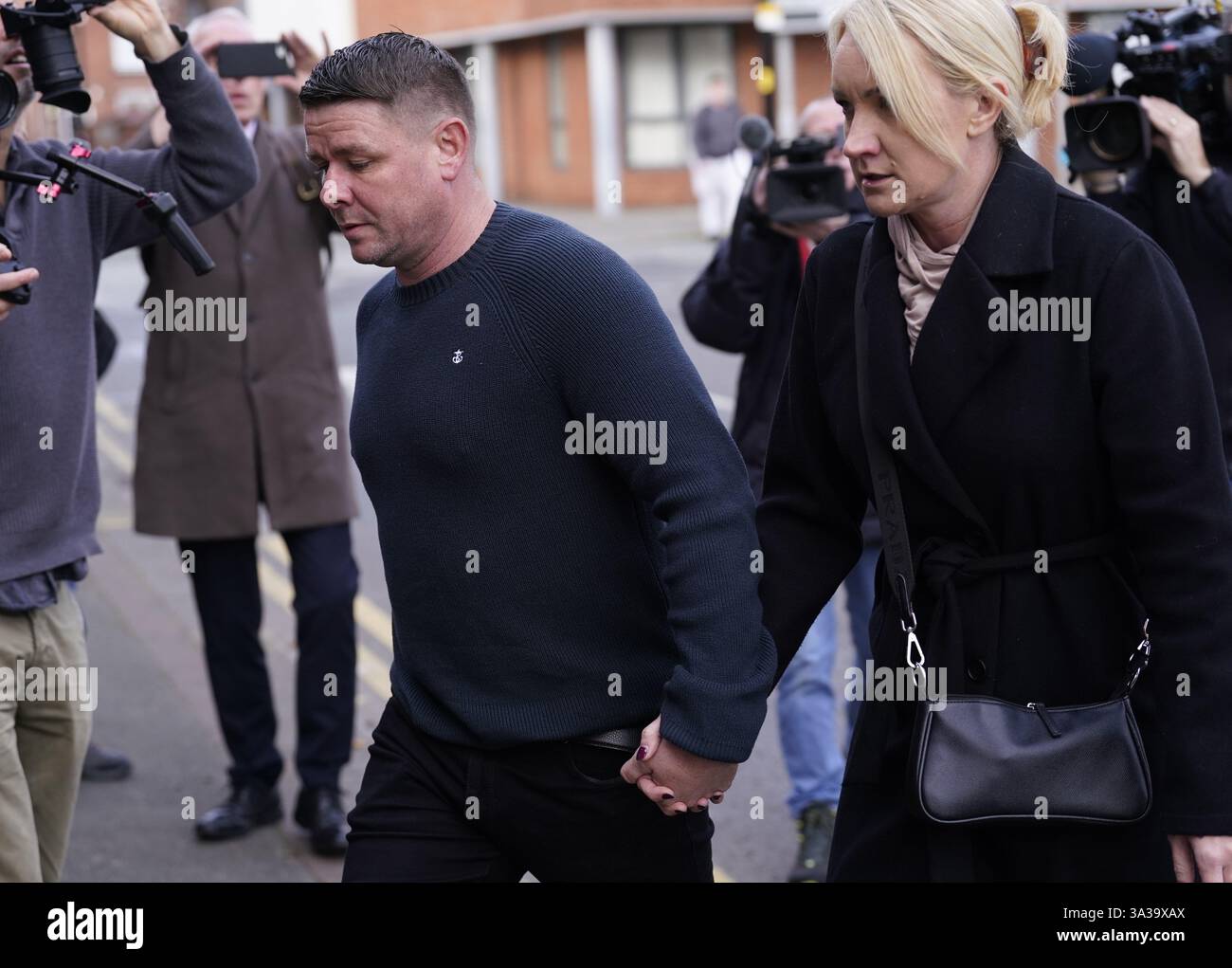 Peter Spooner, the father of murdered 16-year-old Brianna Ghey, arrives ...
