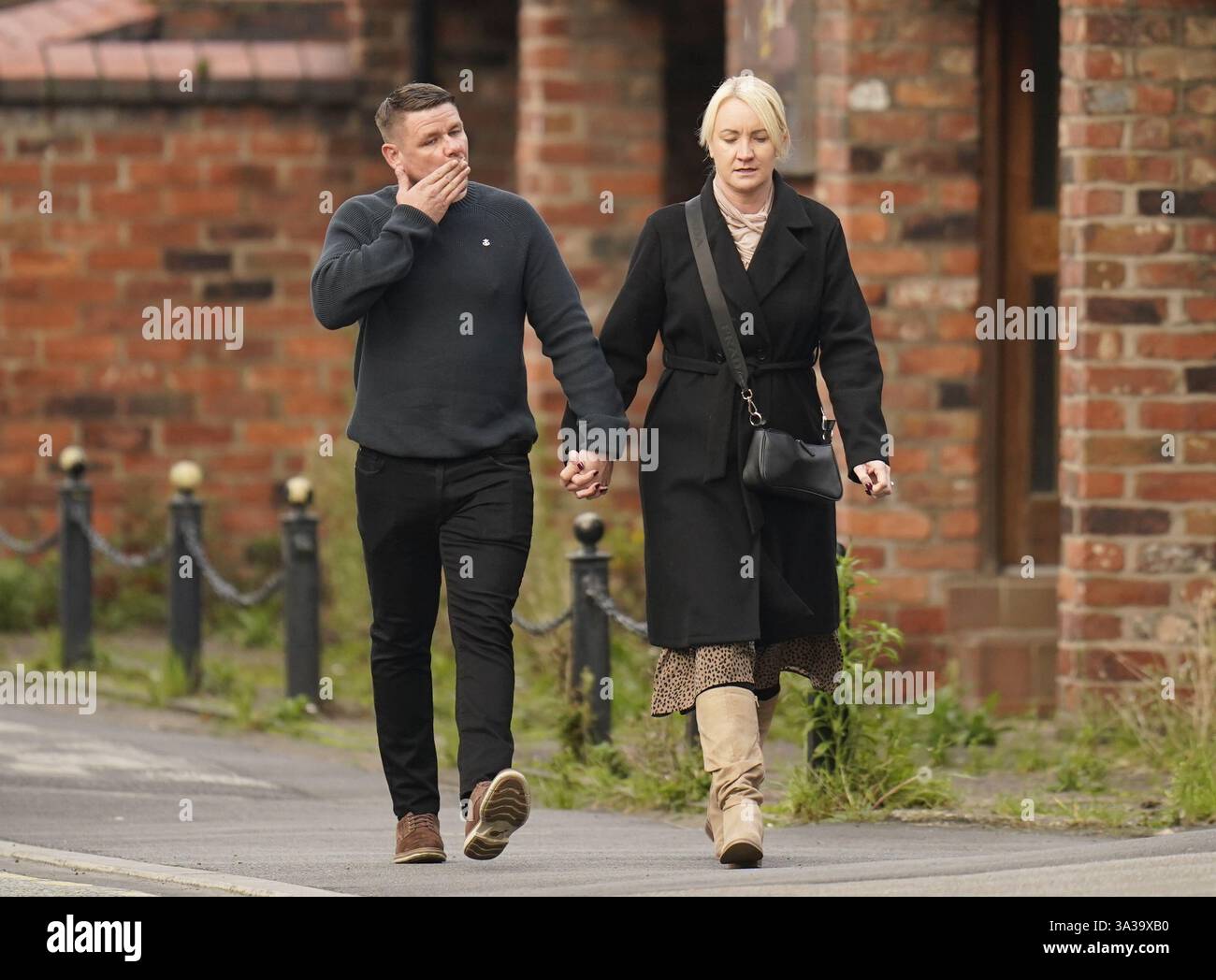 Peter Spooner, the father of murdered 16-year-old Brianna Ghey, arrives ...