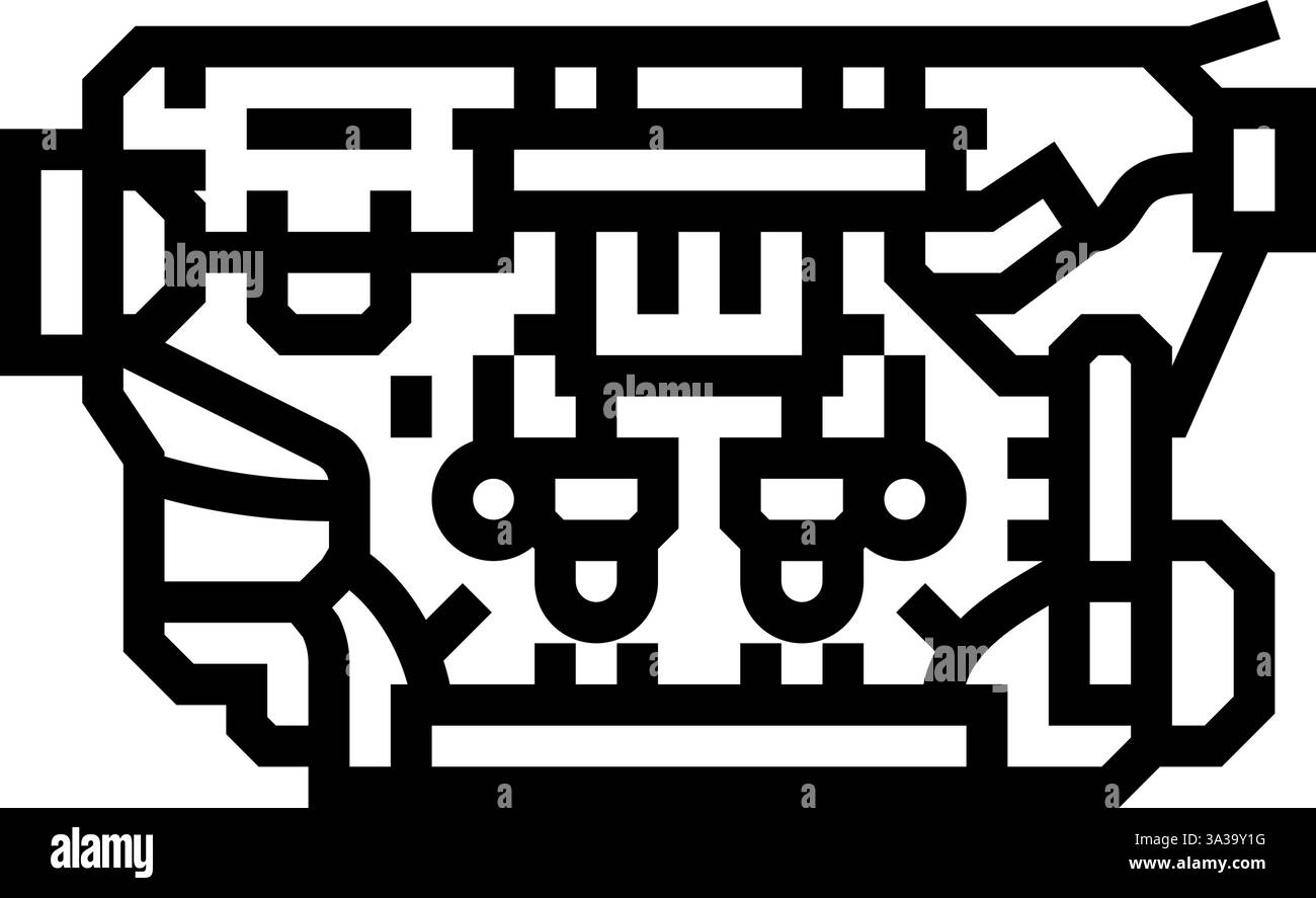 internal combustion engine industry line icon vector illustration Stock ...