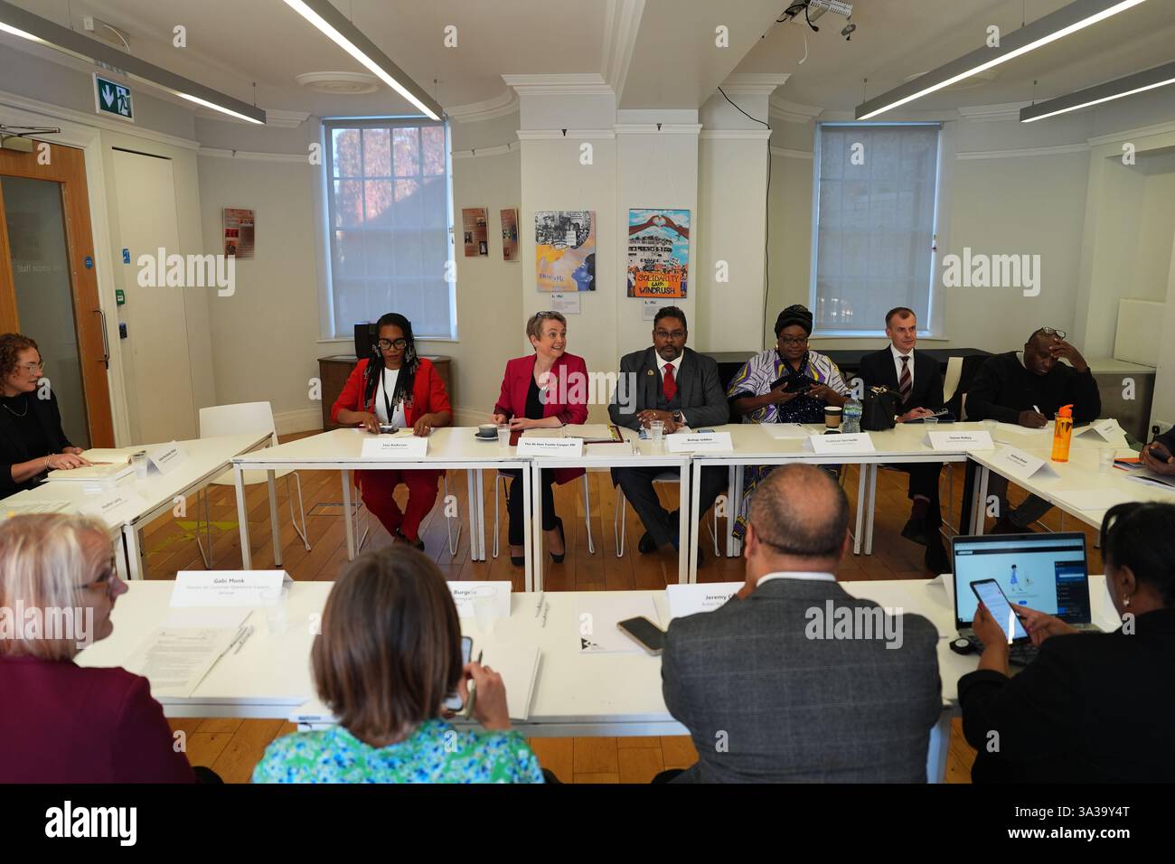 Home Secretary Yvette Cooper hosting a roundtable on Windrush with ...