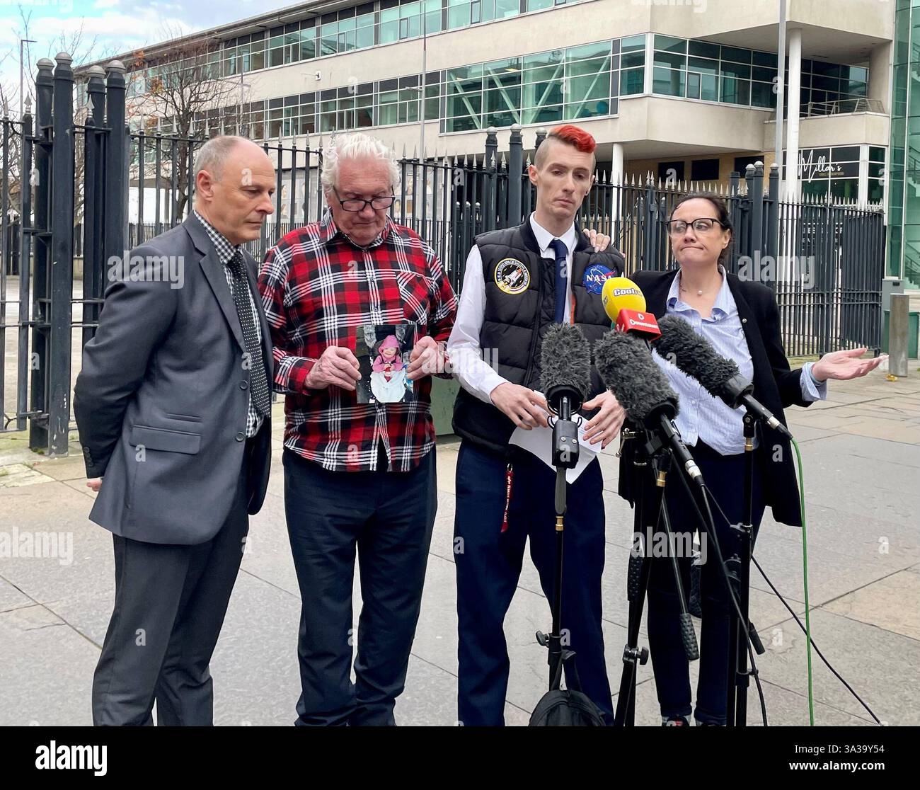 Ali Jayden Doyle's father Dylan Doyle (second right), surrounded by ...