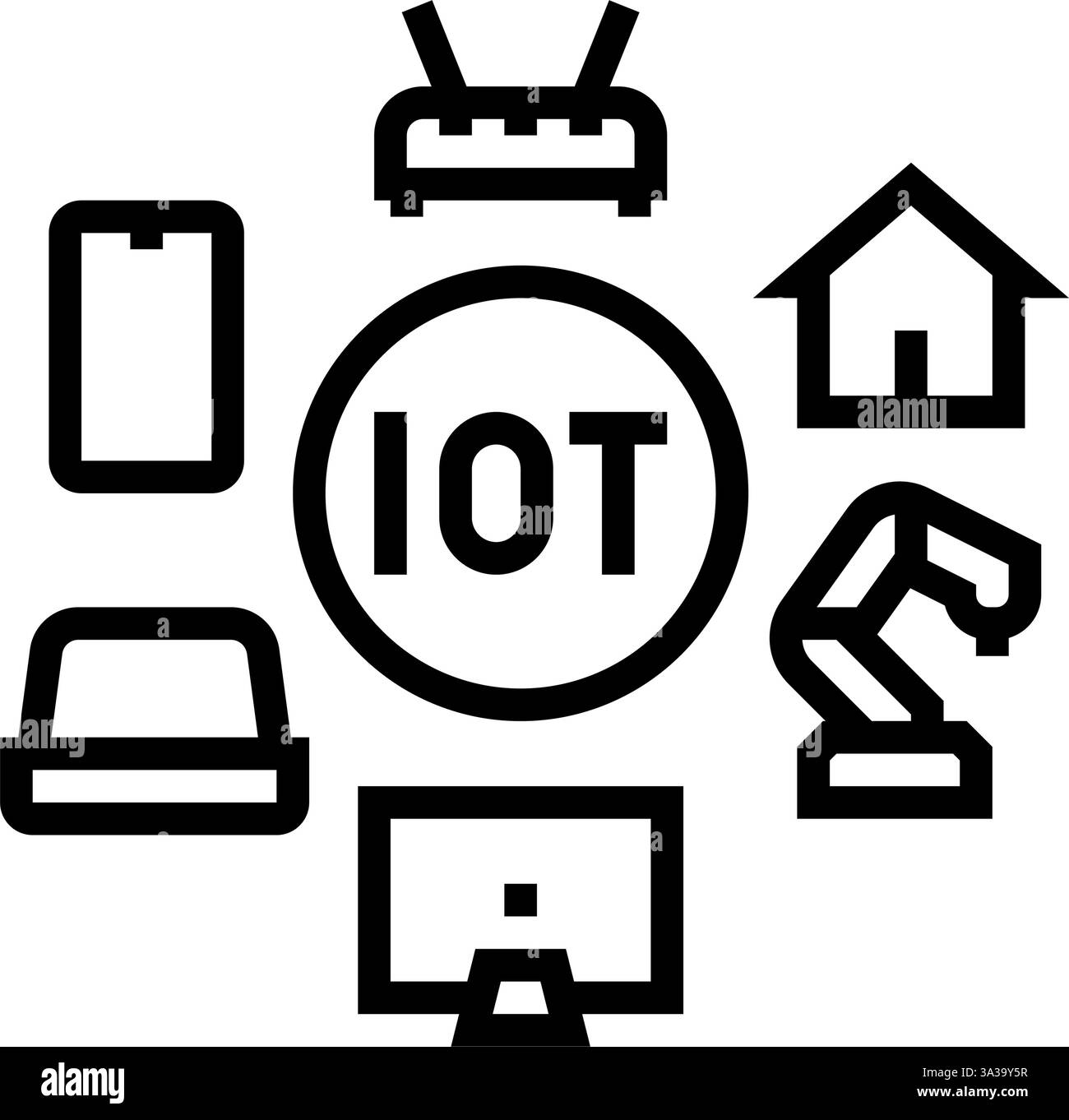 internet of things iot devices line icon vector illustration Stock ...