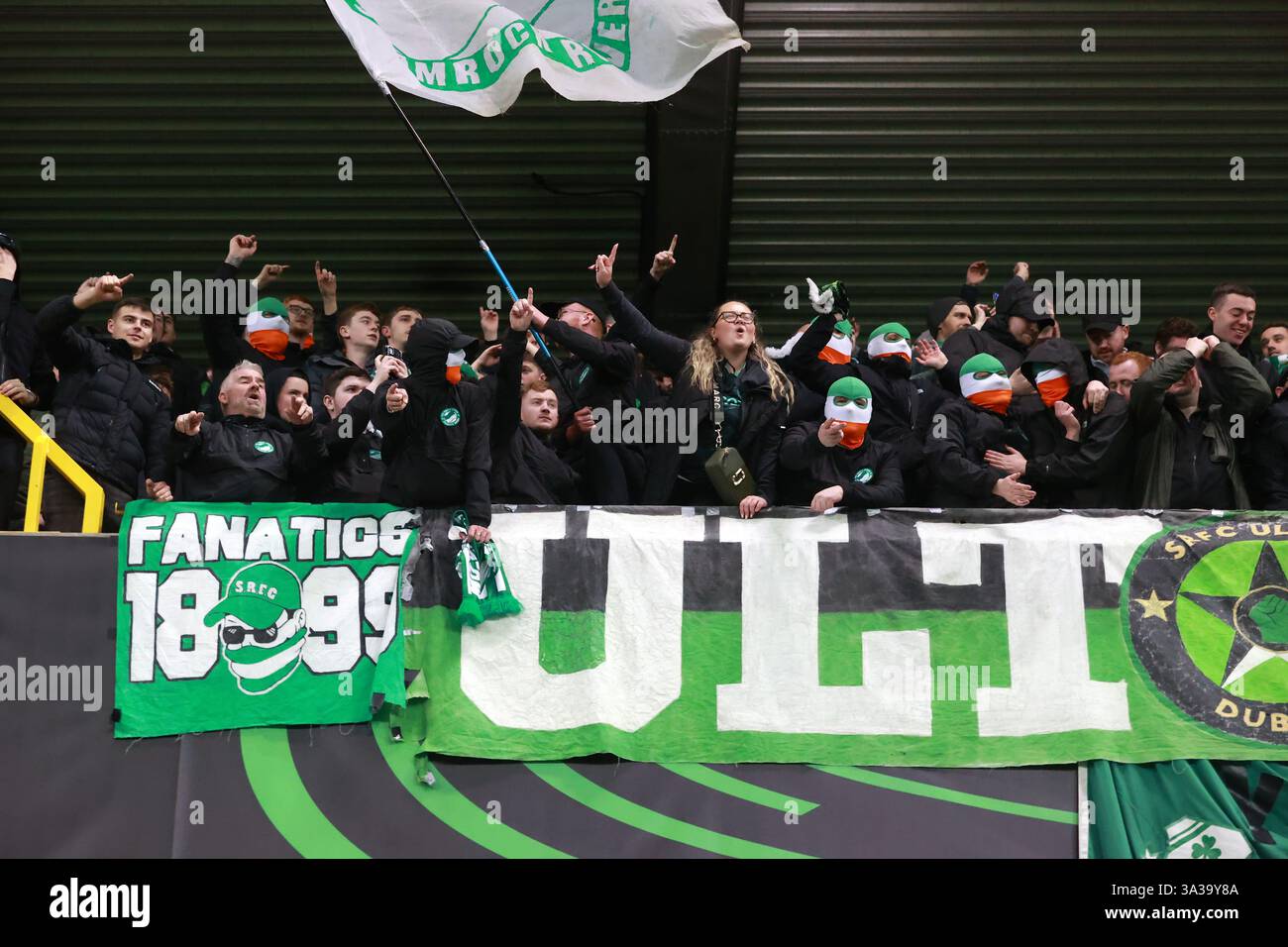 Shamrock Rovers supporters celebrating their side’s victory in the UEFA ...