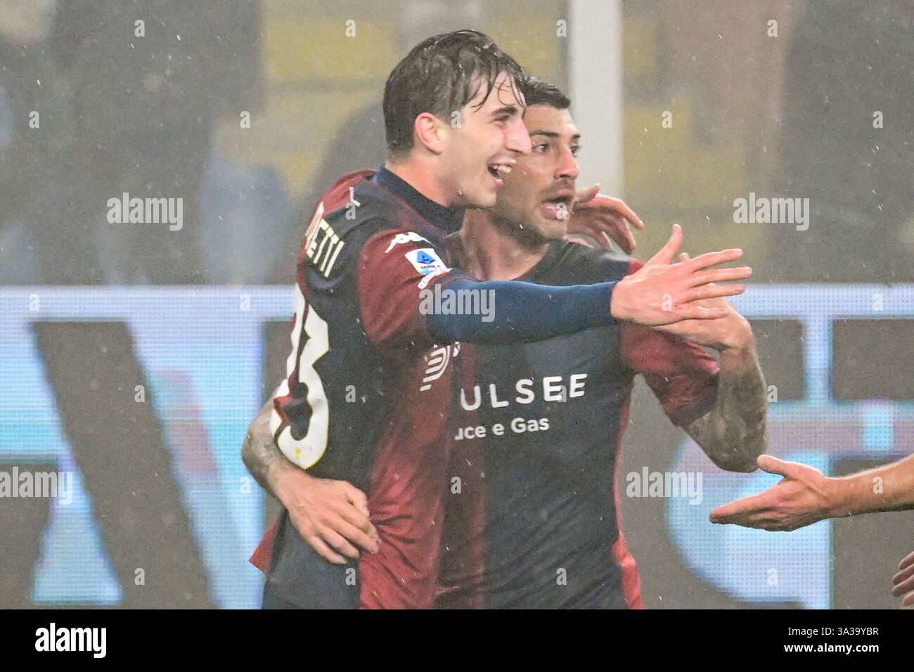 GenoaÕs Fabio Miretti celebrates after scoring a goal for his team ...