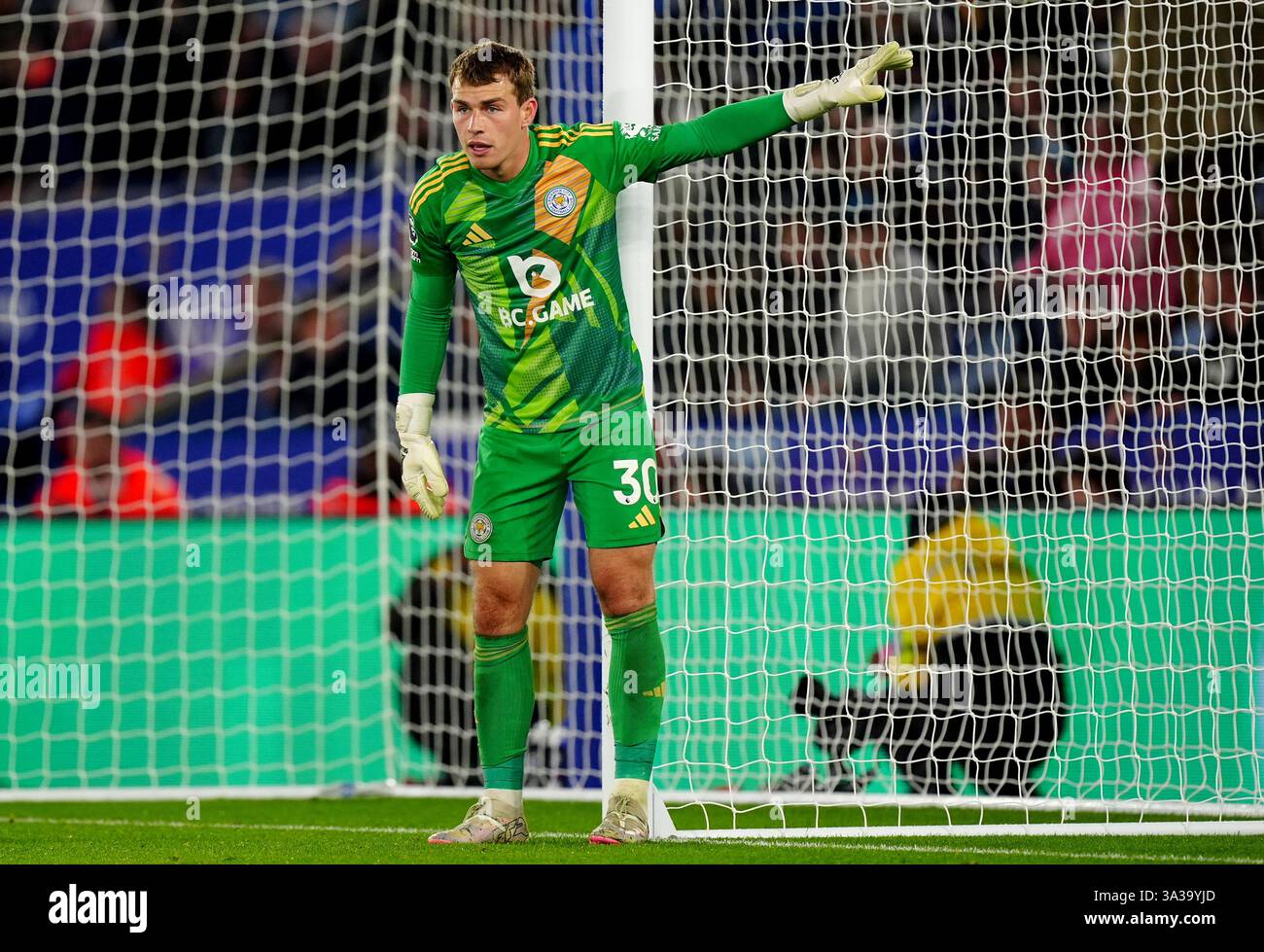 Leicester City goalkeeper Mads Hermansen during the Premier League ...