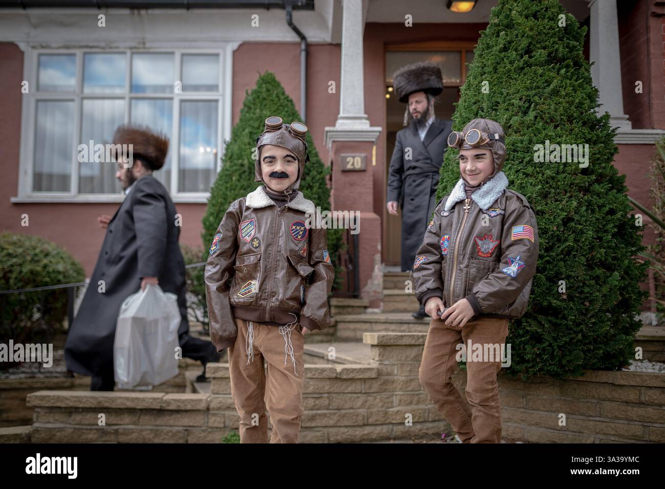 London, UK. 14th March, 2025. British Haredi Jews in north London ...