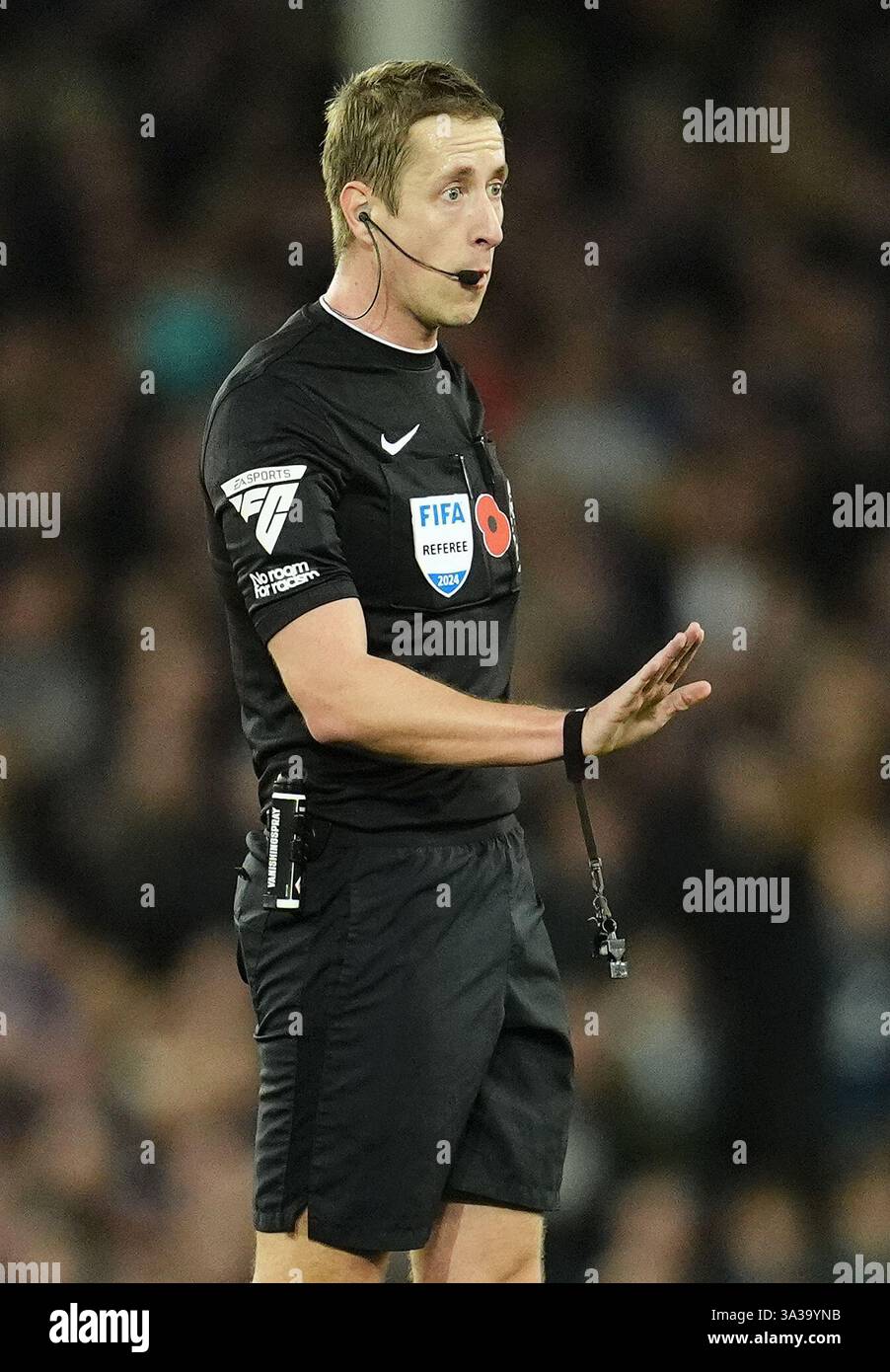 Referee John Brooks during the Premier League match at Goodison Park ...