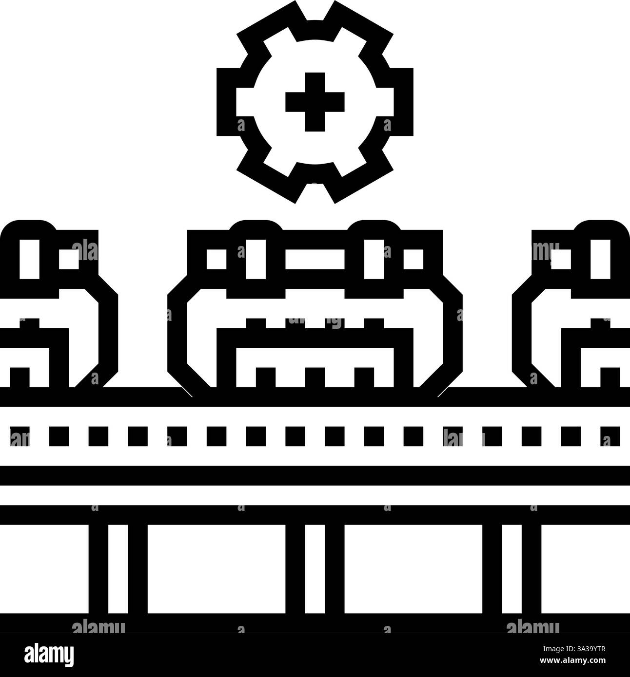 mass production line industry line icon vector illustration Stock ...