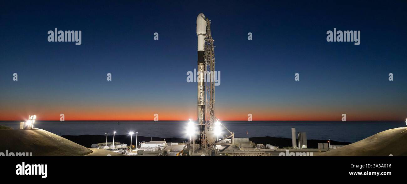 Lompoc, United States of America. 08 March, 2025. A SpaceX Falcon 9 ...