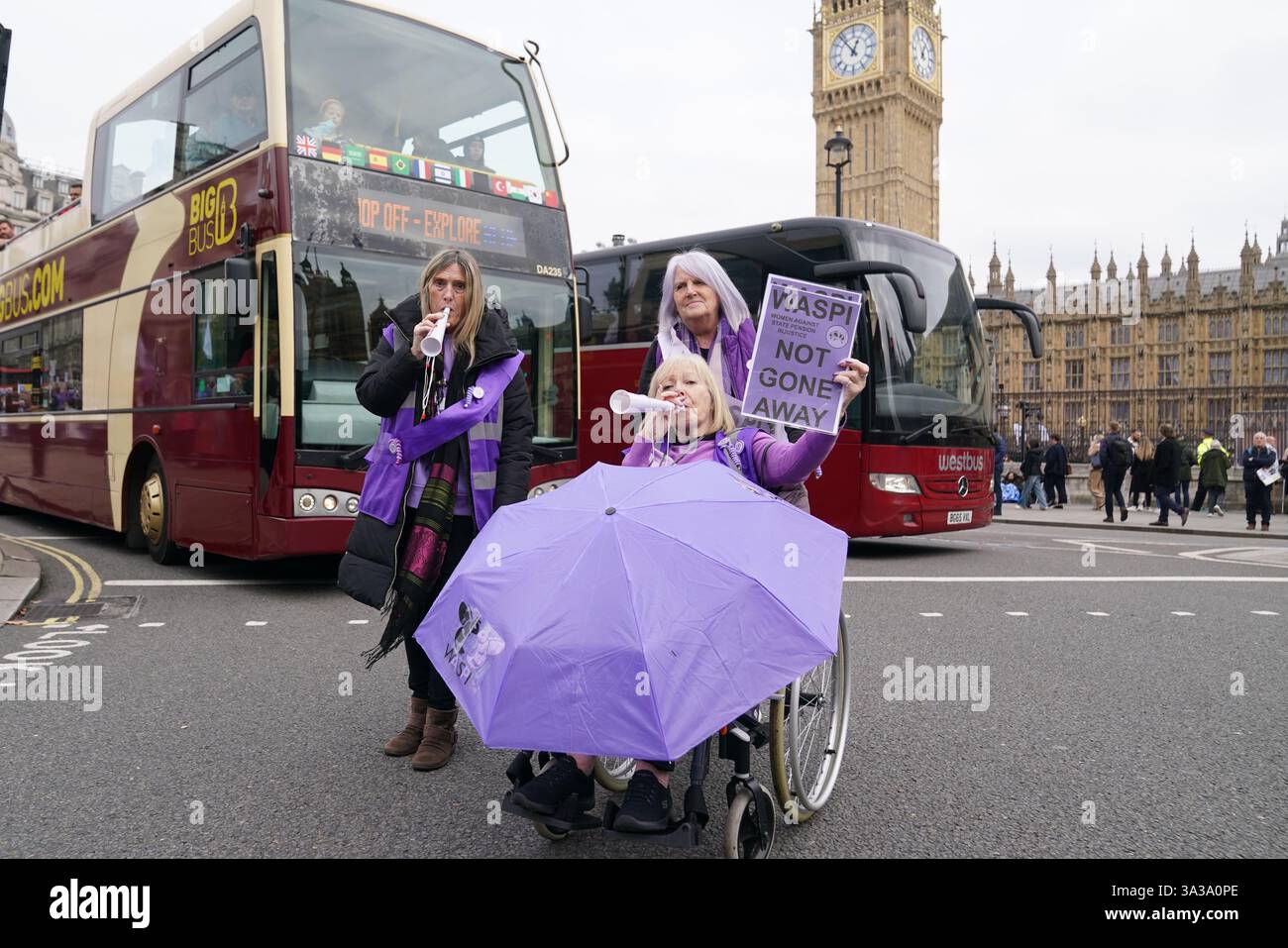 Waspi (Women Against State Pension Inequality) campaigners stage a ...