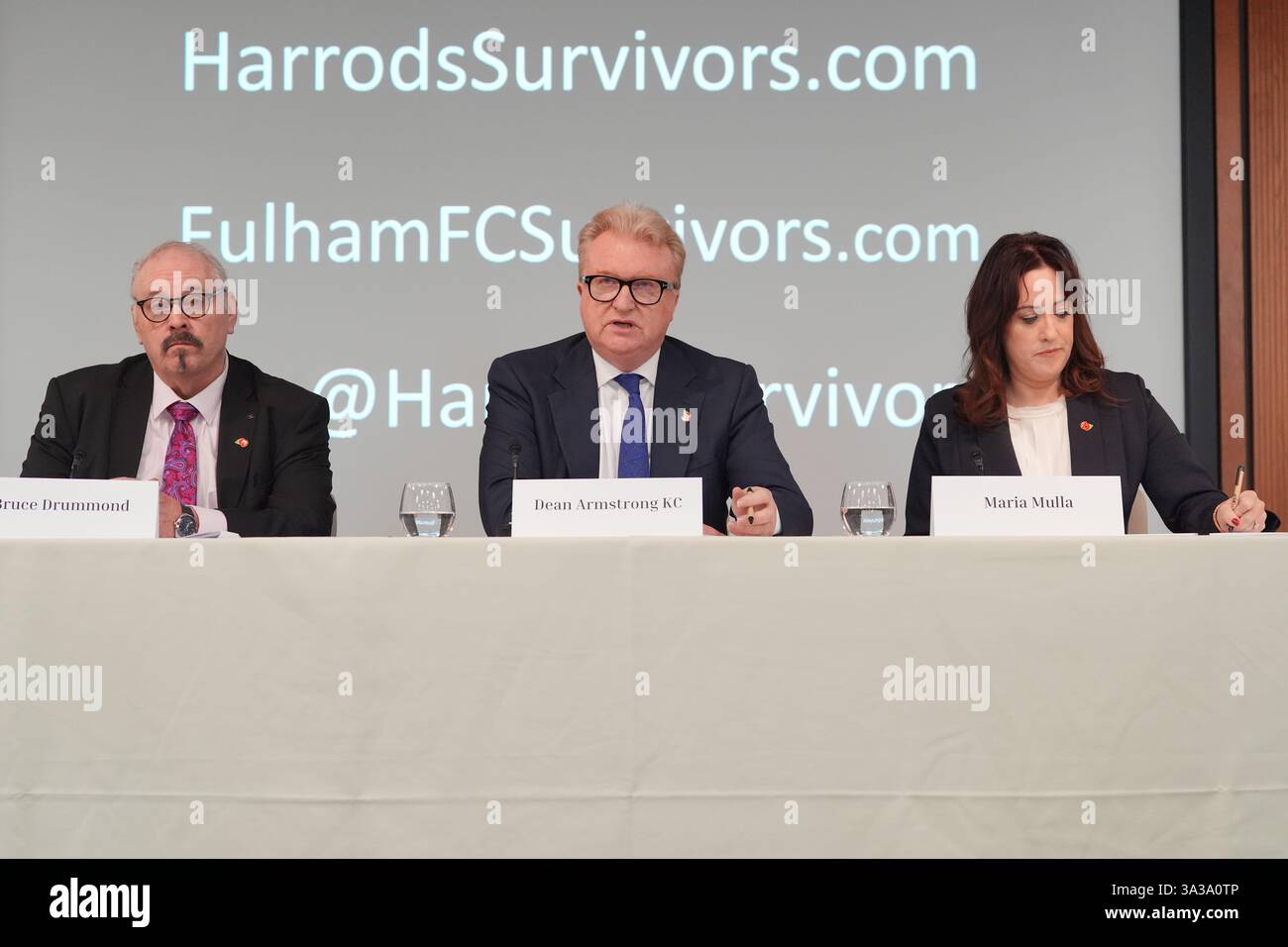 (left to right) Bruce Drummond, Dean Armstrong KC and Maria Mulla, who ...