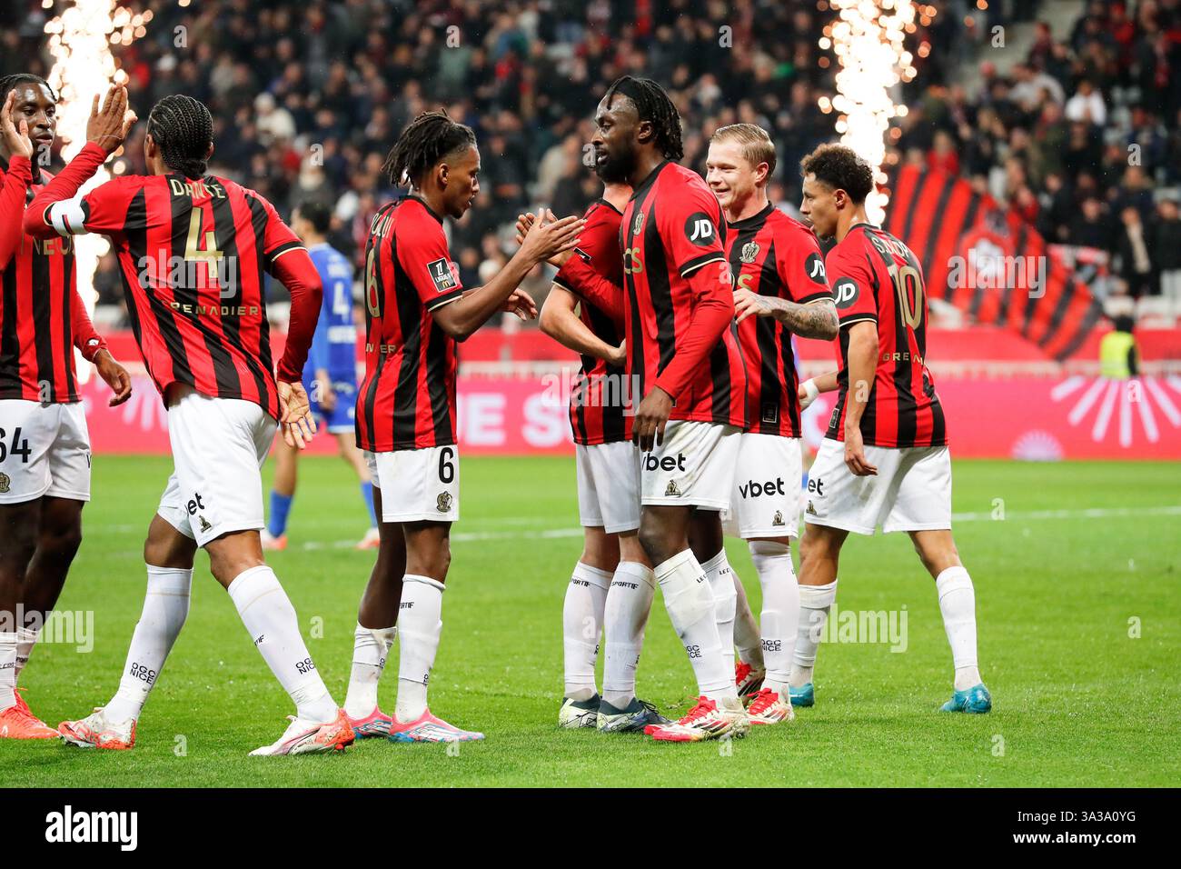 26 Melvin BARD (ogcn) - 29 Evann GUESSAND (ogcn) during the Ligue 1 ...