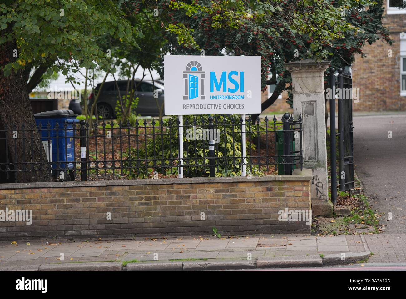 A view of the MSI Reproductive Choices Clinic in Brixton, south London ...