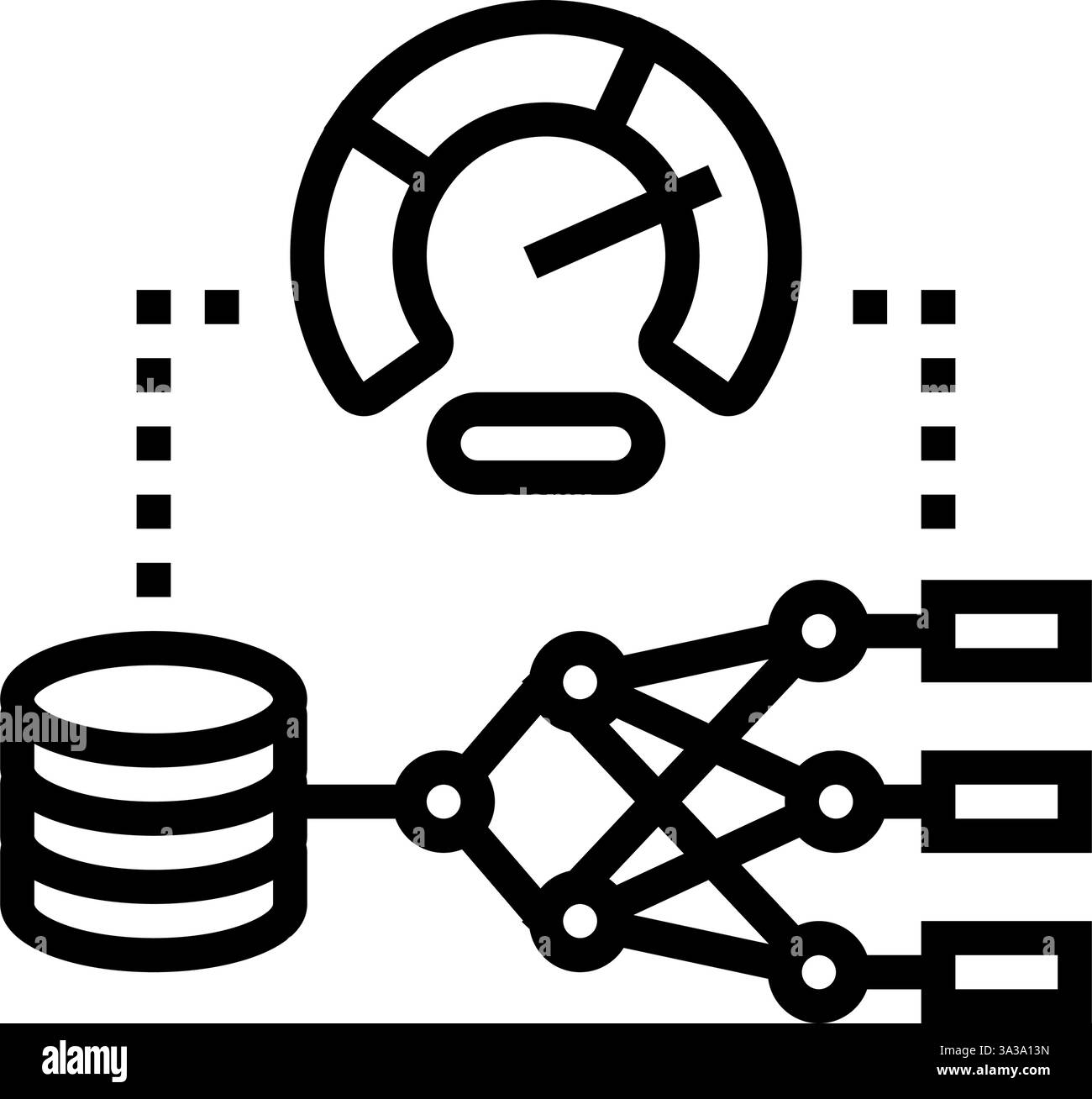 model accuracy gauge machine learning line icon vector illustration ...