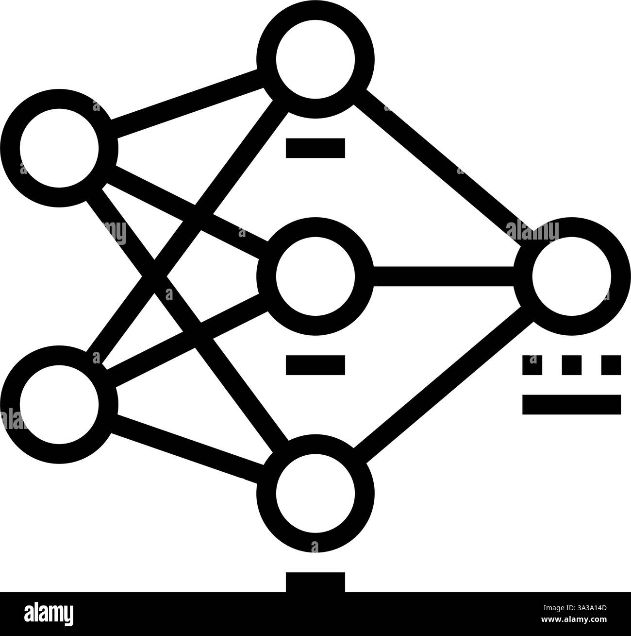 neural network diagram machine learning line icon vector illustration ...