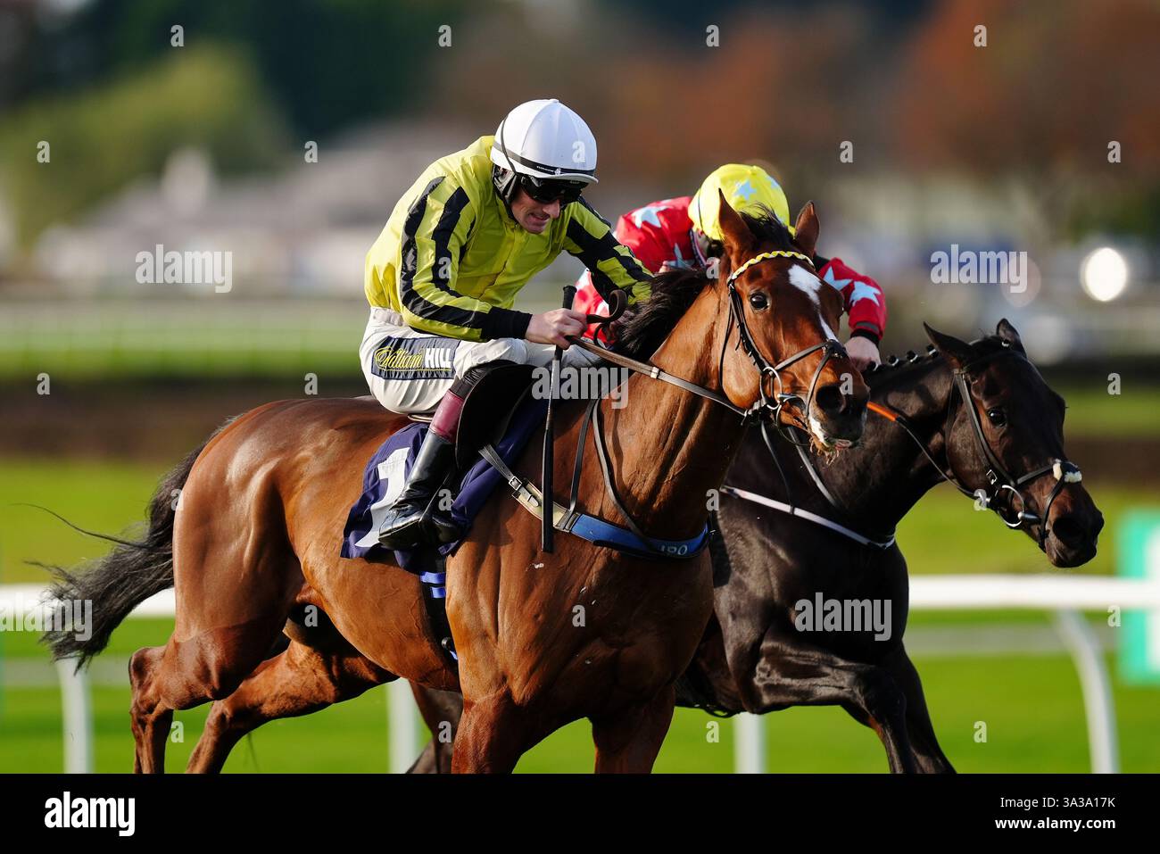 Liam Swagger ridden by Sam Twiston-Davies (left) on their way to ...