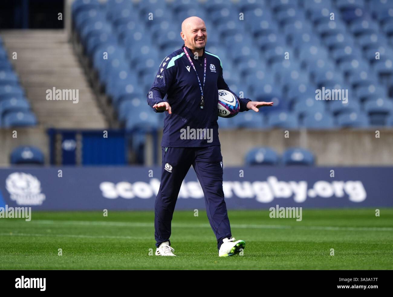 Scotland head coach Gregor Townsend during a team run at Scottish Gas ...