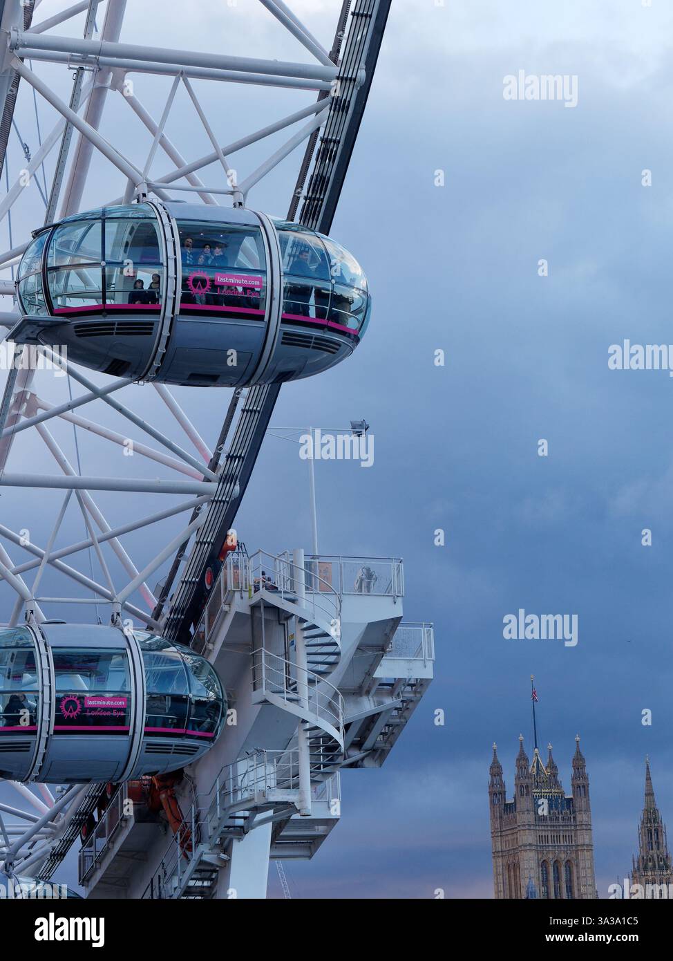 Close up of the capsules on The London Eye ride. London, March 2025 ...