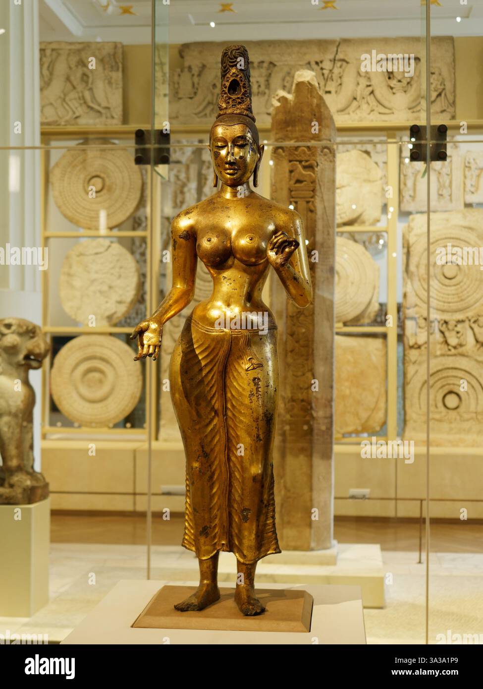 Ancient gilt bronze statue of tara in the British Museum in London ...