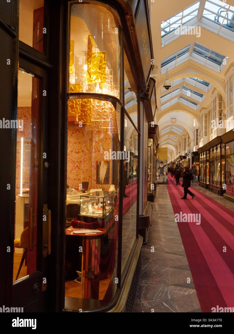 Luxurious shops and red carpet with artificial lighting inside The ...