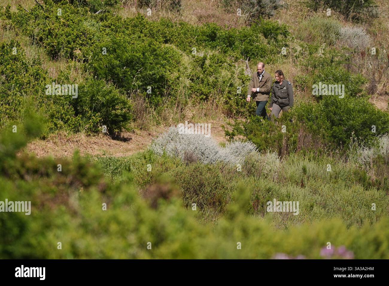The Prince of Wales walks with Megan Taplin, Park Manager for Table ...