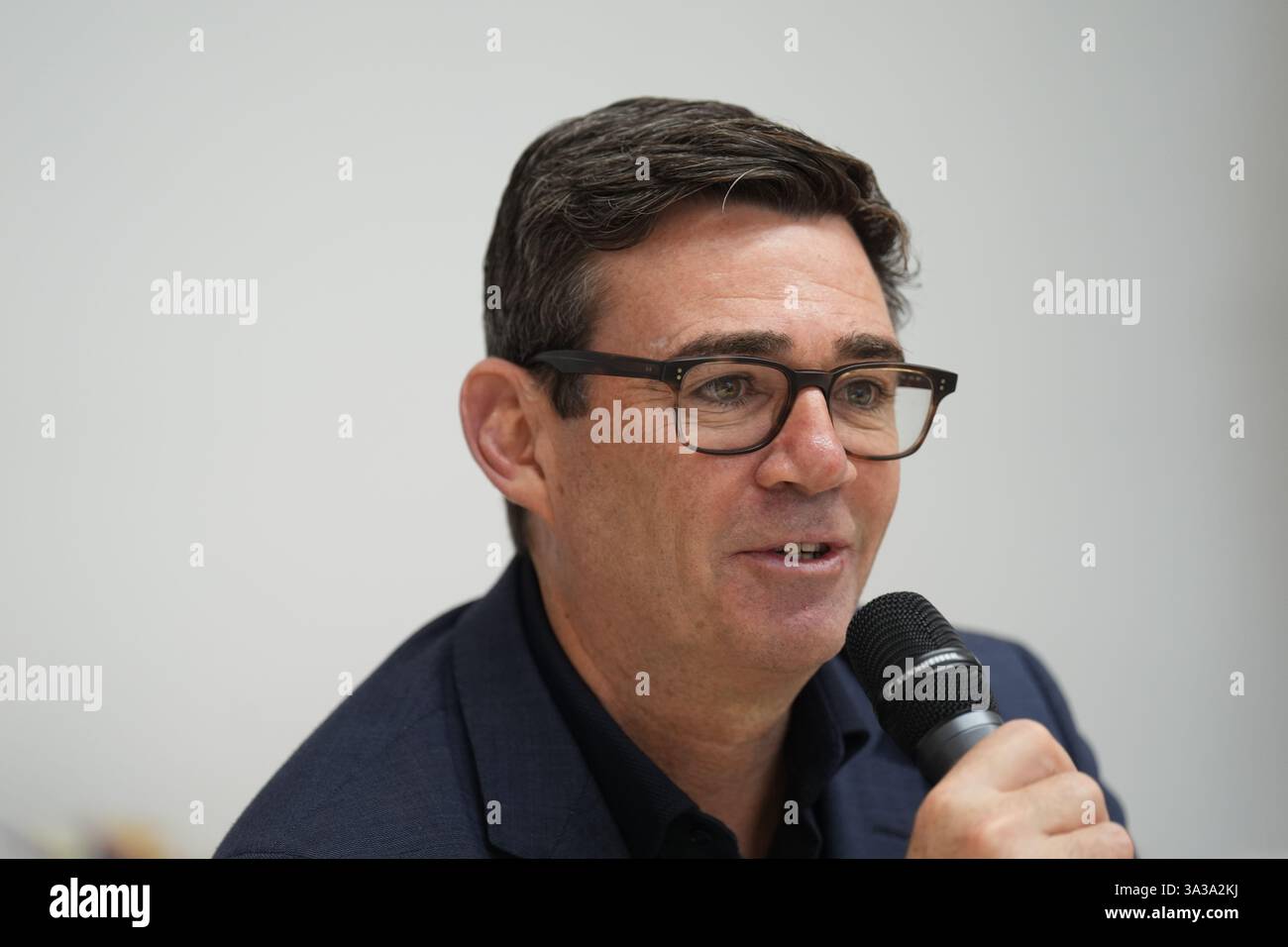 Mayor of Greater Manchester Andy Burnham during a visit to Cambridge to ...