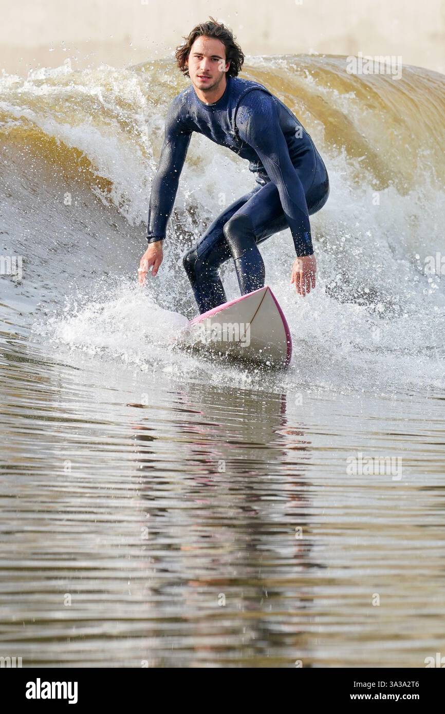EMBARGOED TO 1400 GMT TUESDAY NOVEMBER 5 Professional surfer Ben Larg ...