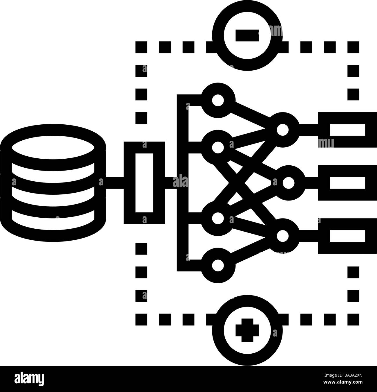 reinforcement learning machine line icon vector illustration Stock ...