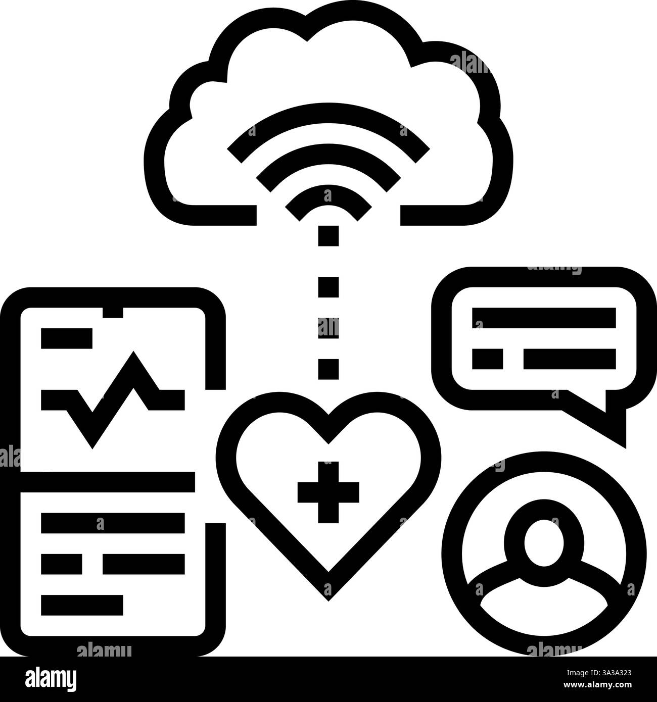 remote patient monitoring healthcare innovation line icon vector ...