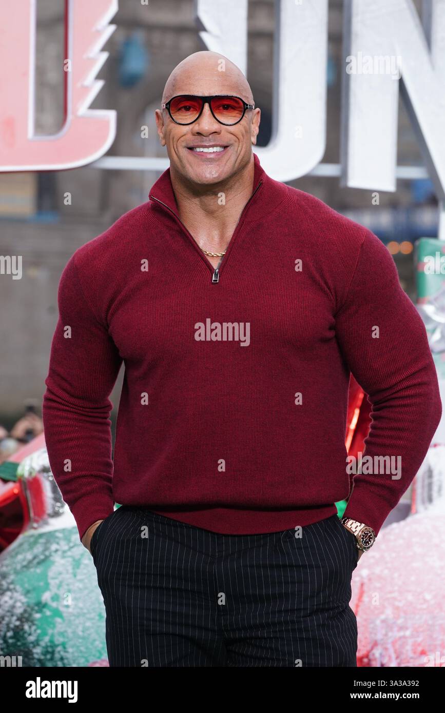 Dwayne Johnson attends a Red One photo call at Potters Fields in London ...