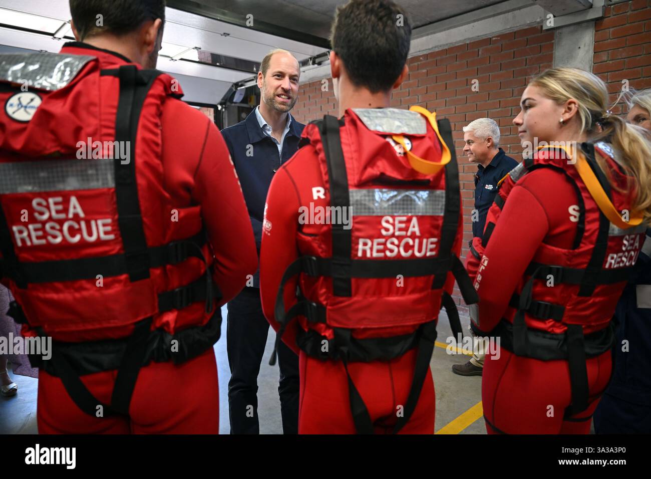 The Prince of Wales meets with volunteers of the National Seas Rescue ...