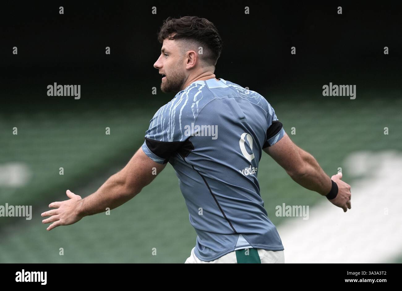 Ireland's Hugo Keenan during the team run at the Aviva Stadium, Dublin ...