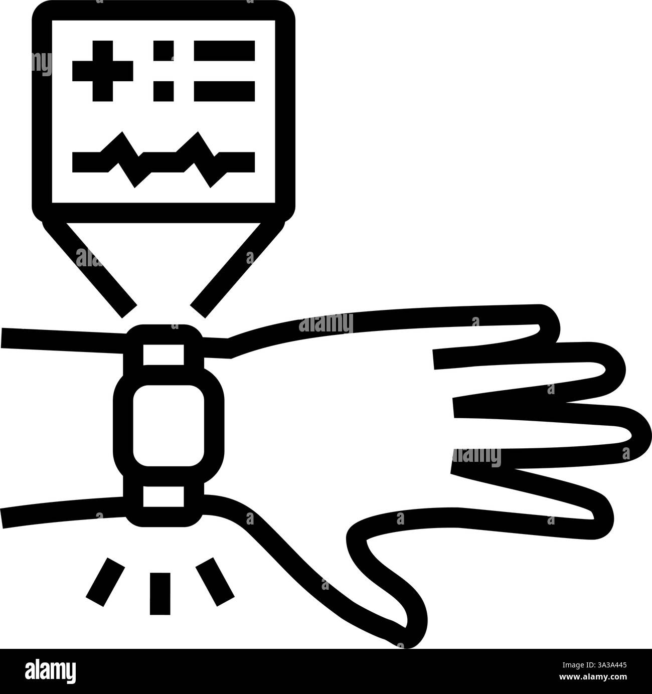 smart wearable device with health metrics line icon vector illustration ...