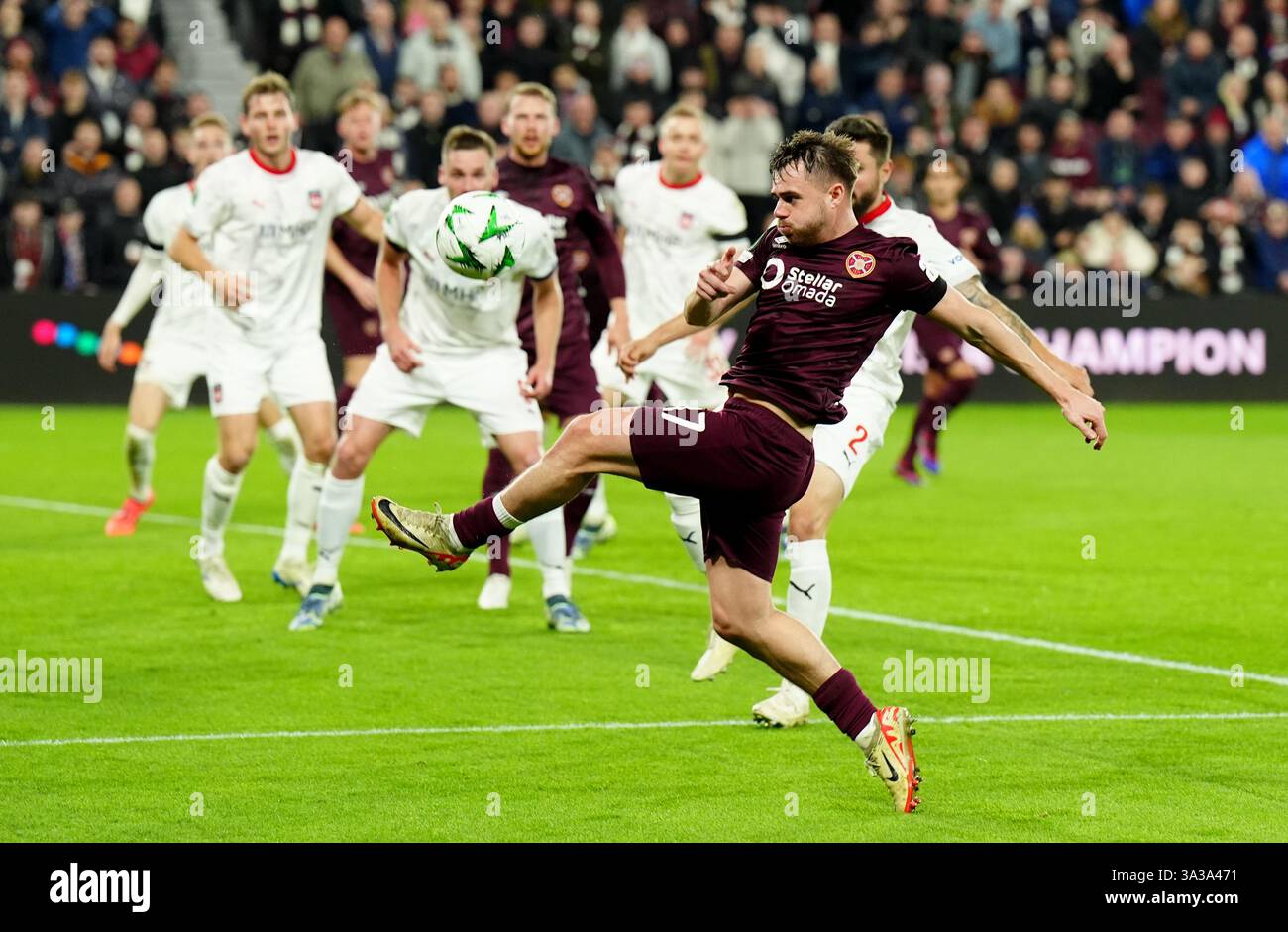 Heart of Midlothian's Alan Forrest during the UEFA Europa Conference ...