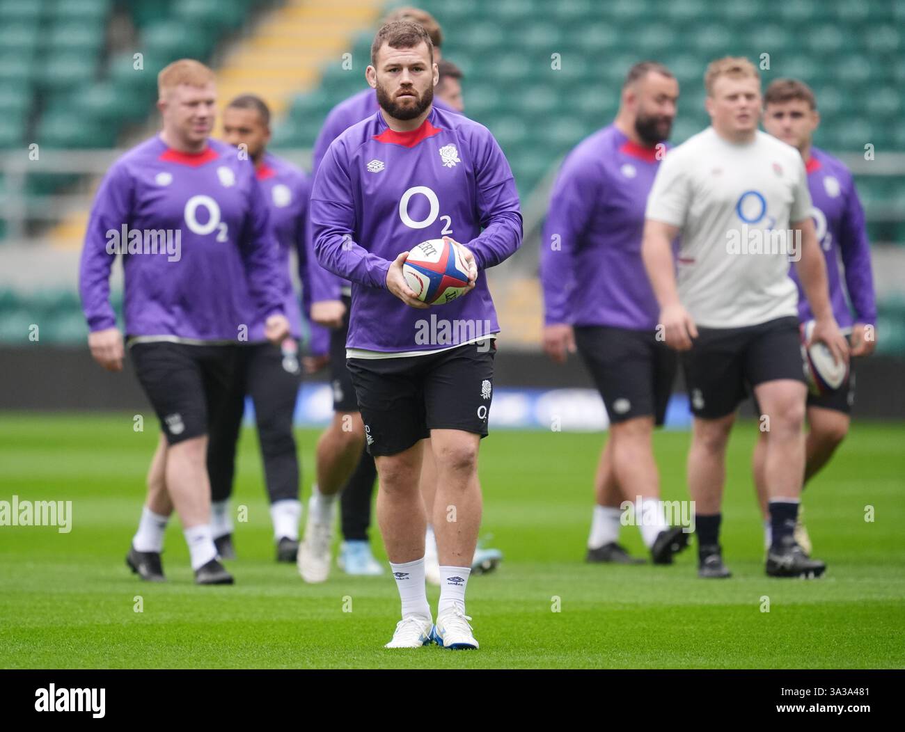 England's Luke Cowan-Dickie during a team run at the Allianz Stadium ...