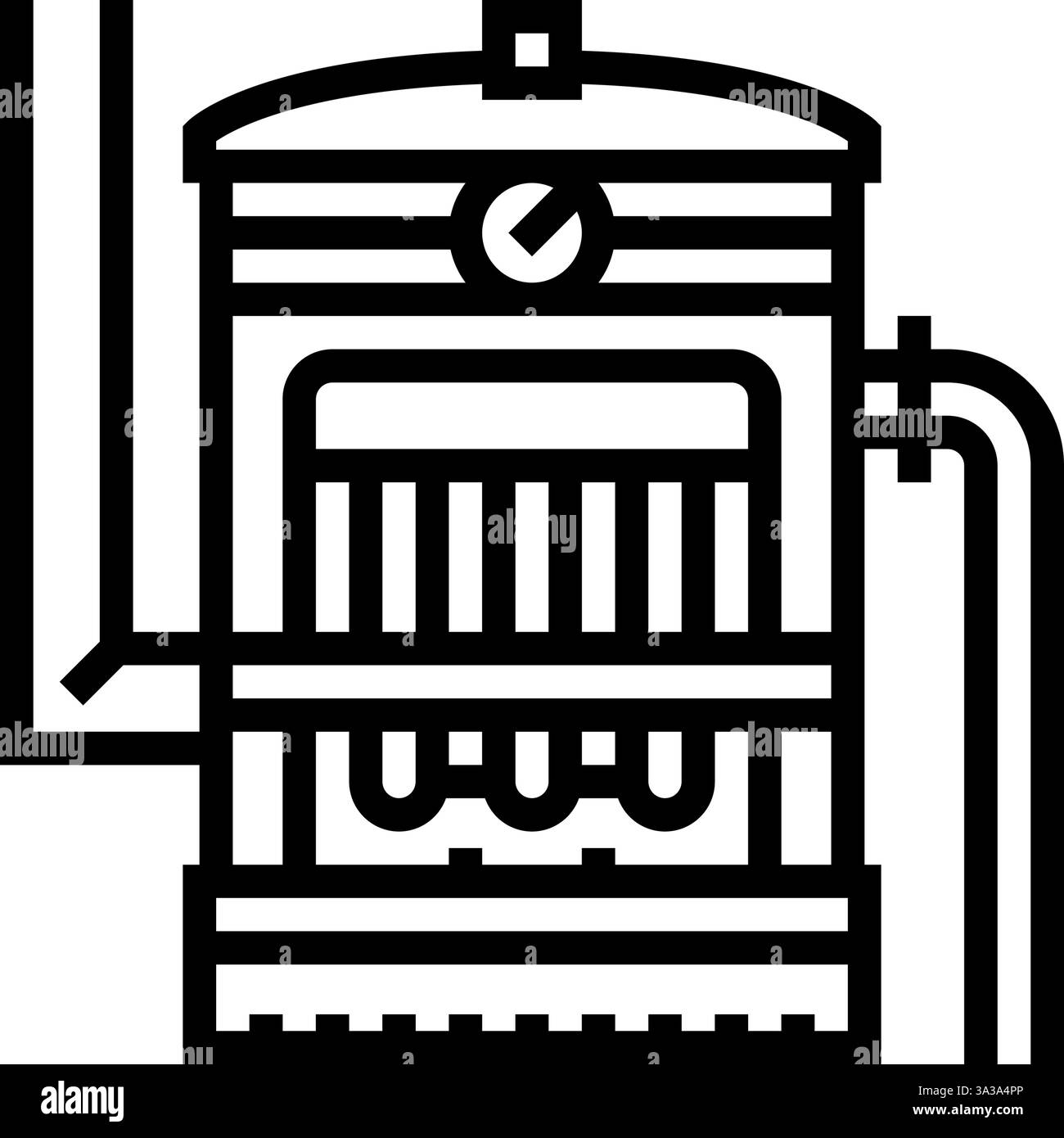 steam powered pump industry line icon vector illustration Stock Vector ...