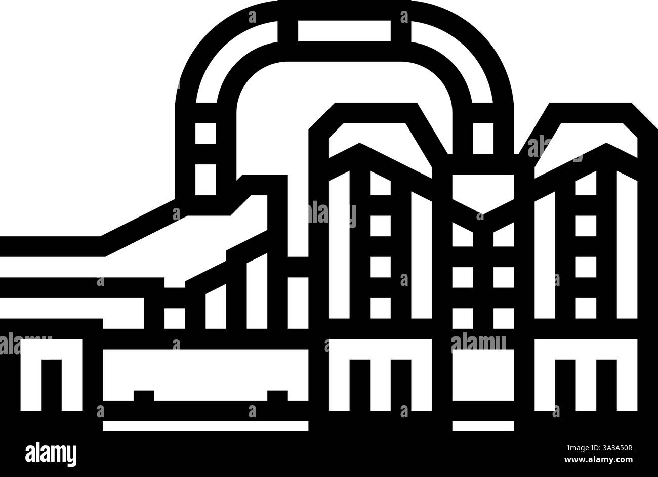 steam turbine industry line icon vector illustration Stock Vector Image ...